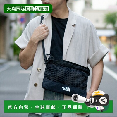 日本直邮The North Face 男女单肩包尼龙黑色 LINDEN 网眼斜挎包