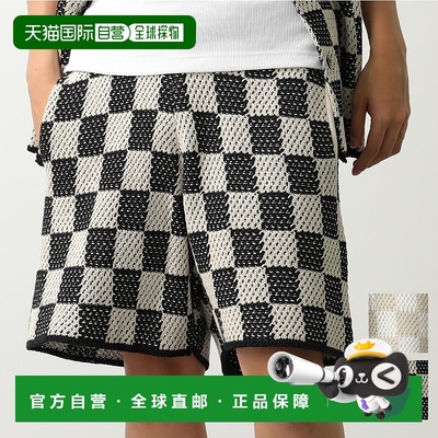 日本直邮ASKYURSELF Ask Yourself 半裤格子红色钩针短裤男士格子