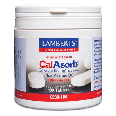欧洲直邮英国药房Lamberts高效吸收补充钙质骨骼800mg钙片180片