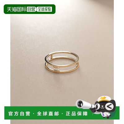 日潮跑腿COCOSHNIK K10 钻石长方形切割 3 石开口戒指 405-66388