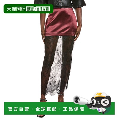 自营Endless Rose Satin Velvet Maxi Skirt - red 美国奥莱直发