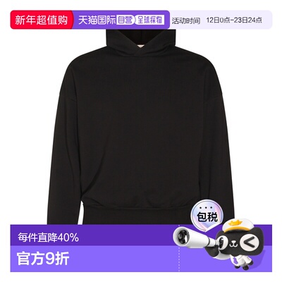 1h可退 香港直邮essentials fear of god 男士 黑色棉质卫衣 FG25