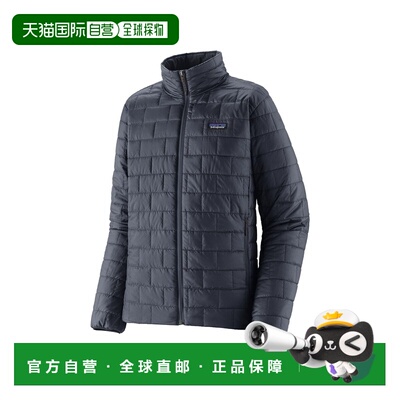 自营欧洲直邮Patagonia Nano Puff男士深炭蓝色聚酯纤维拉链开合