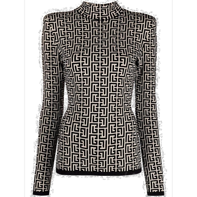 香港直邮BALMAIN 女士针织衫 WF0KF000K253GFE AW2022 黑色 针织