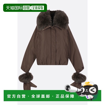 香港直邮YVES SALOMON 女士 mittens 尼龙短款羽绒夹克 25WYV0586