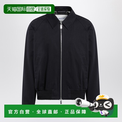 1h可退 香港直邮潮奢 Burberry 巴宝莉 男士 HARRINGTON 海军蓝棉