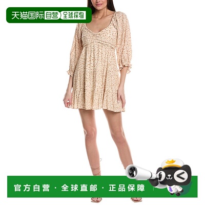 自营 saltwater luxe盐水奢华分层迷你连衣裙-米色 美国奥莱直发