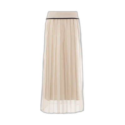 香港直邮BRUNELLO CUCINELLI 女士半身裙 MF940G3561C9504百褶裙