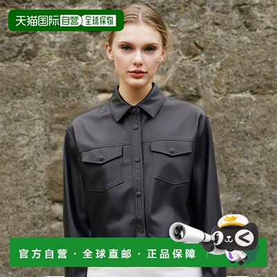 1h可退 香港直邮BLANCHA 女士 深蓝软羊皮衬衫 22308700BLU通勤