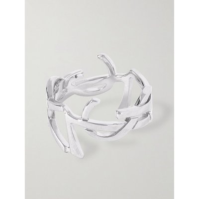 Saint Laurent 圣罗兰 男士 Cassandre 镀银戒指 823669Y1500