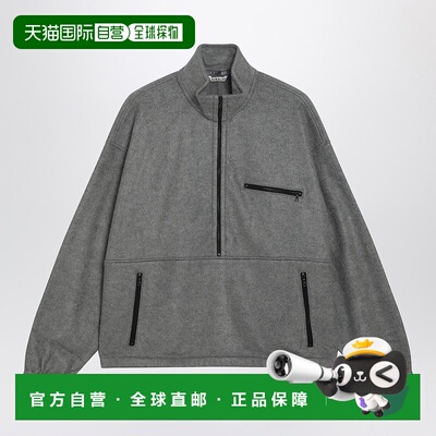 1h可退 香港直邮AURALEE 男士 silk-yarn 灰色抓绒外套 A25AP02SF