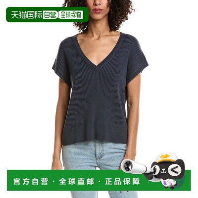 自营Splendid Georgie V-Neck Cashmere-Blend Sweater - blue 美