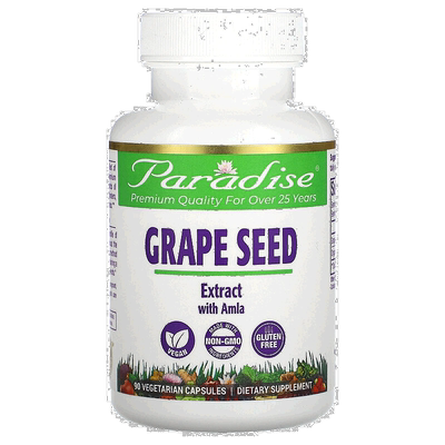 香港直发Paradise Herbs葡萄籽提取物素食胶囊低聚花青素90粒植物
