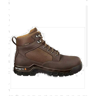 自营 carhartt男式 Rugged Flex 防水 6 英寸工装靴 - 中号棕色 -