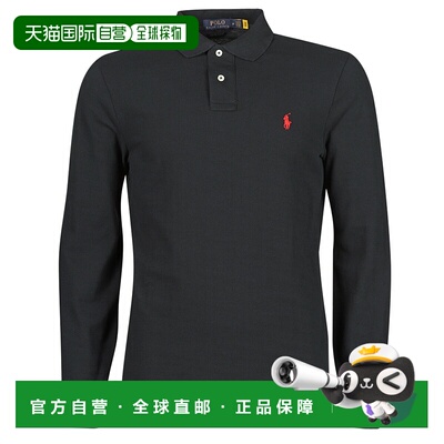 欧洲直邮Polo Ralph Lauren男士POLO衫长袖黑色上衣春秋2026新款