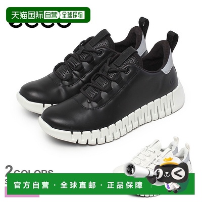 日本直邮ECCO GRUUV 女士运动鞋白色和黑色（218203）- 低帮皮革