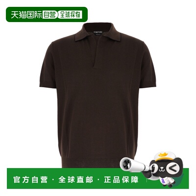 香港直邮TOM FORD 男士POLO衫 KPS041YMC047ECC SS2026 巧克力色