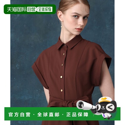 1h可退 日本直邮LOULOU WILLOUGHBY 女士 足球纹收腰系带衬衫连衣