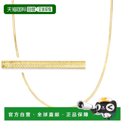 自营Ross-Simons Italian 2mm 18kt Gold Over Sterling Herringb
