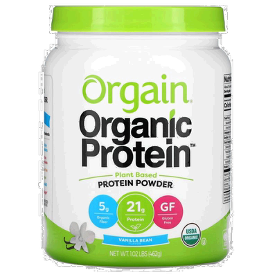 香港直发Orgain有机蛋白质粉富含植物基香草豆纤维462 克维生素