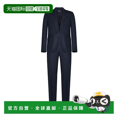 香港直邮Zegna 长袖西装套装 722762A7281C外套正装西装裤
