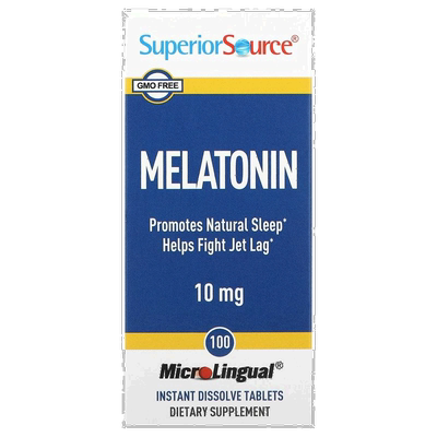 香港直发Superior Source褪黑素旅游倒时差不起夜10mg100片保健品