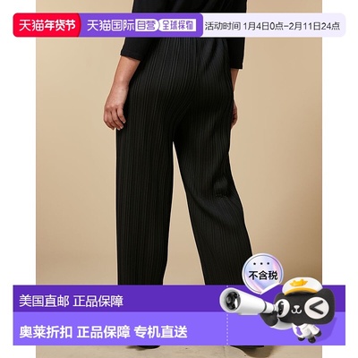 自营 marina rinaldiWAVE-黑色 美国奥莱直发休闲裤阔腿裤