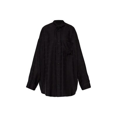 BALENCIAGA 女士衬衫 773300TRN071000 SS2025 黑色