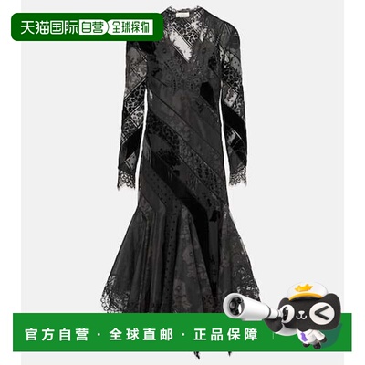 1h可退 香港直邮潮奢 ZIMMERMANN 女士 Eden 亚麻真丝蕾丝礼服