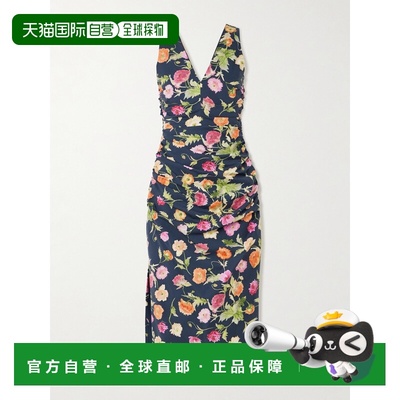 1h可退 香港直邮CAROLINA HERRERA 女士 gathered 褶皱印花弹力棉
