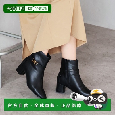 日本直邮VIVIAN 方头短靴金色装饰（黑色）