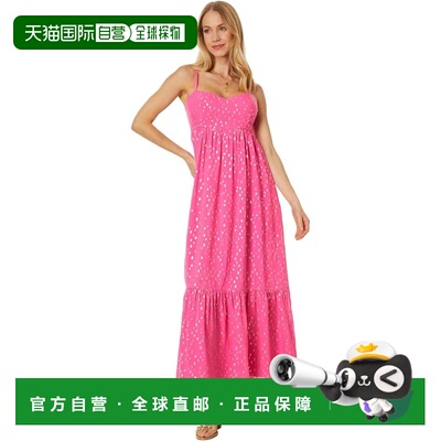自营Women's Lilly Pulitzer Hiedi Maxi Dress Pink Polka Dot S