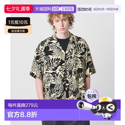 1h可退 日本直邮TWO PALMS 男士 短袖夏威夷印花衬衫 12164000013