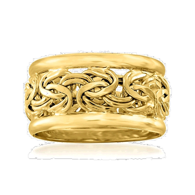 自营 Ross-Simons 18kt 黄金宽拜占庭戒指 - 黄色 美国奥莱直发