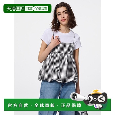 日潮跑腿GU极优 泡泡下摆吊带背心 88 BLACK WOMEN XS 356703
