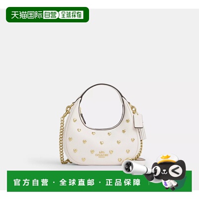 自营欧洲直邮Coach蔻驰 女士白色/金色Carmen 迷你斜挎包单肩包