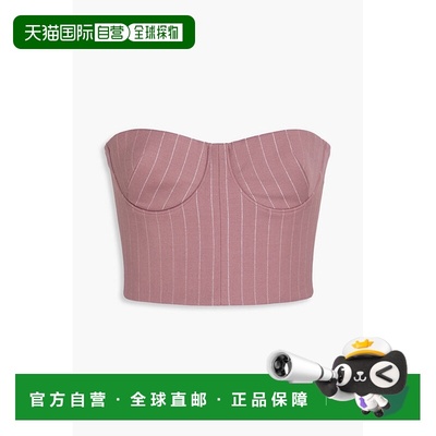 1h可退 香港直邮潮奢 ALEX PERRY 女士 抹胸短款细条纹斜纹布上衣