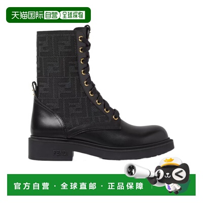 香港直邮FENDI 女士靴子 8T8857A379F1QPX CO 黑色 Filo短筒靴