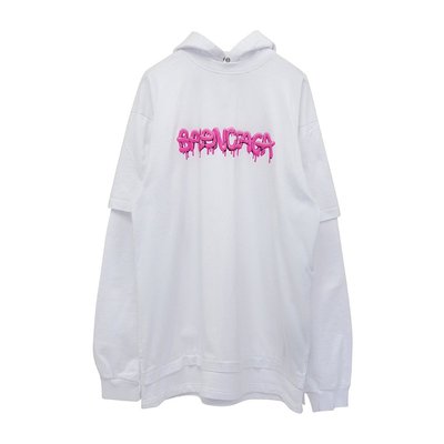 Balenciaga 巴黎世家 女士 SLIME双料长袖连帽T恤 681029TLVF1