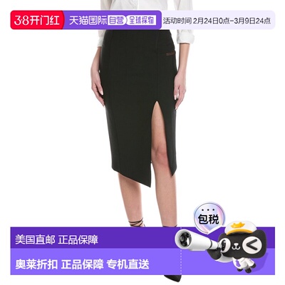 自营Off-White Wool-Blend Pencil Skirt - black 美国奥莱直发