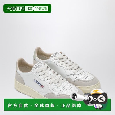 香港直邮AUTRY 女士 Medalist 低帮皮质绒面革运动鞋(white/beige