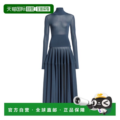 香港直邮ALAIA 女士连衣裙 AA9R2848K140C541 SS2026 蓝色 长袖连