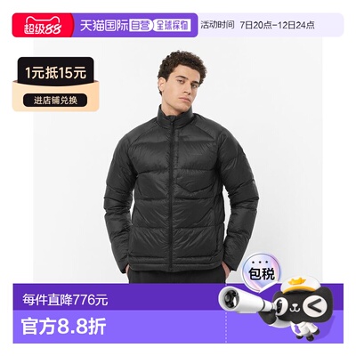 自营欧洲直邮Salomon萨洛蒙 OUTLINE DOWN系列男士深黑色聚酰胺羽