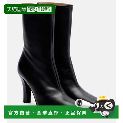 1h可退 香港直邮The Row 女士 Mona 皮质短靴 black黑色 舒适时尚