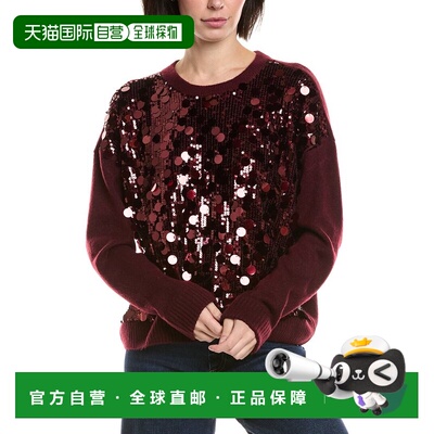自营Vince Camuto Multi Paillette Crewneck - red 美国奥莱直发