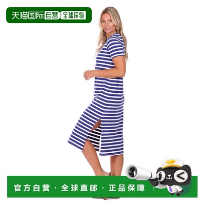 自营duffield laneKristen亮蓝条纹连衣裙-蓝色 美国奥莱直发