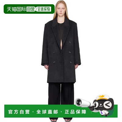 1h可退 香港直邮潮奢 toteme 女士 灰色 Double-Breasted Cashmer