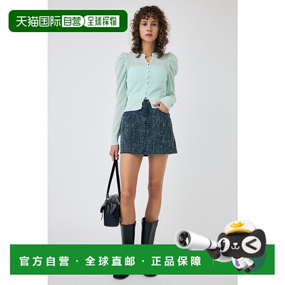 日本直邮MOUSSY 牛仔迷你短裙 [MO1164EW034712] 蓝色半身裙a字裙