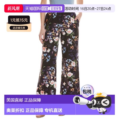 自营Nicole Miller Printed Pant - Black 休闲裤美国直发奥莱
