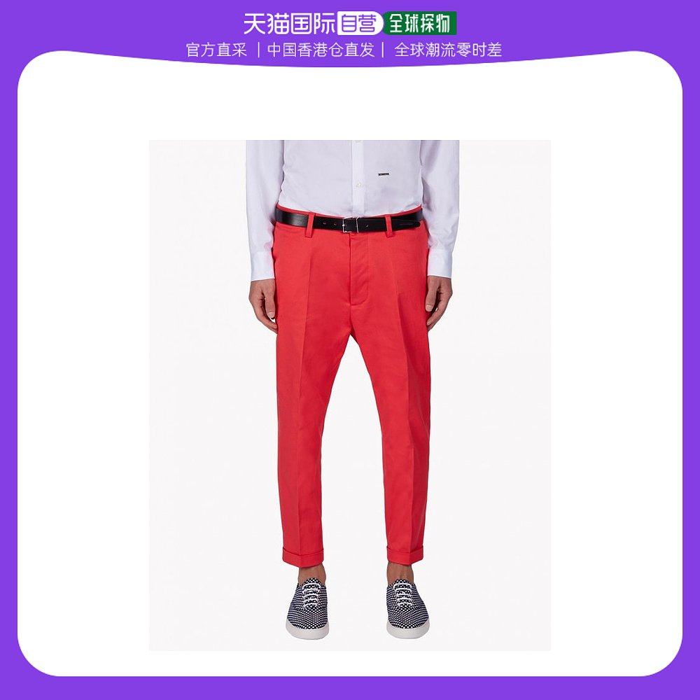 香港直发DSQUARED2男士红色棉质休闲裤 S74KA0728 S39021 253_虎窝淘